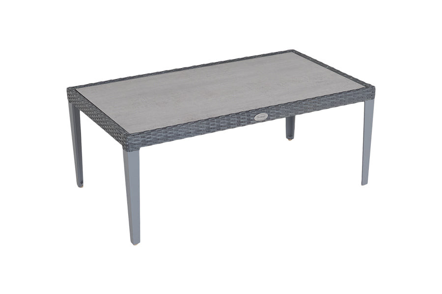 110cm Hampstead Grey Rectangular Coffee Table - Premium Rattan | Bridgman